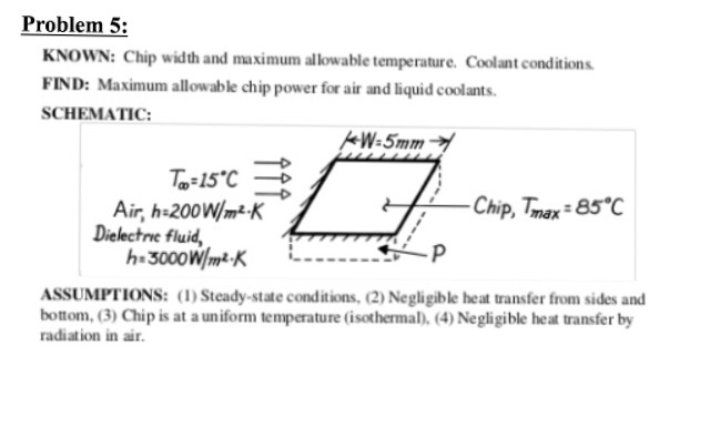 Solved Chip with and maximum allowable temperature. Coolant | Chegg.com