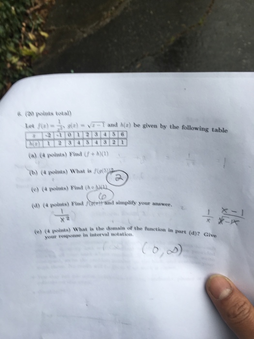 Solved Let f(x) = 1/3, g(x) = squareroot x - 1 and h(x) be | Chegg.com