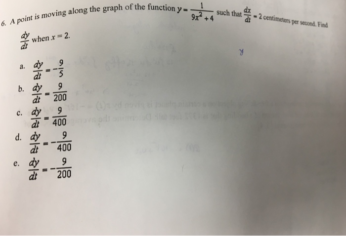 Solved A point is moving along the graph of the function y = | Chegg.com