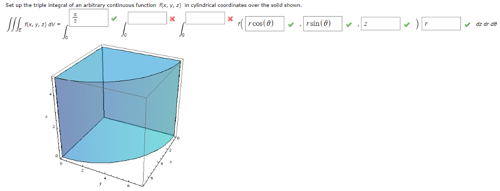 Solved Set up the triple integral of an arbitrary continuous | Chegg.com