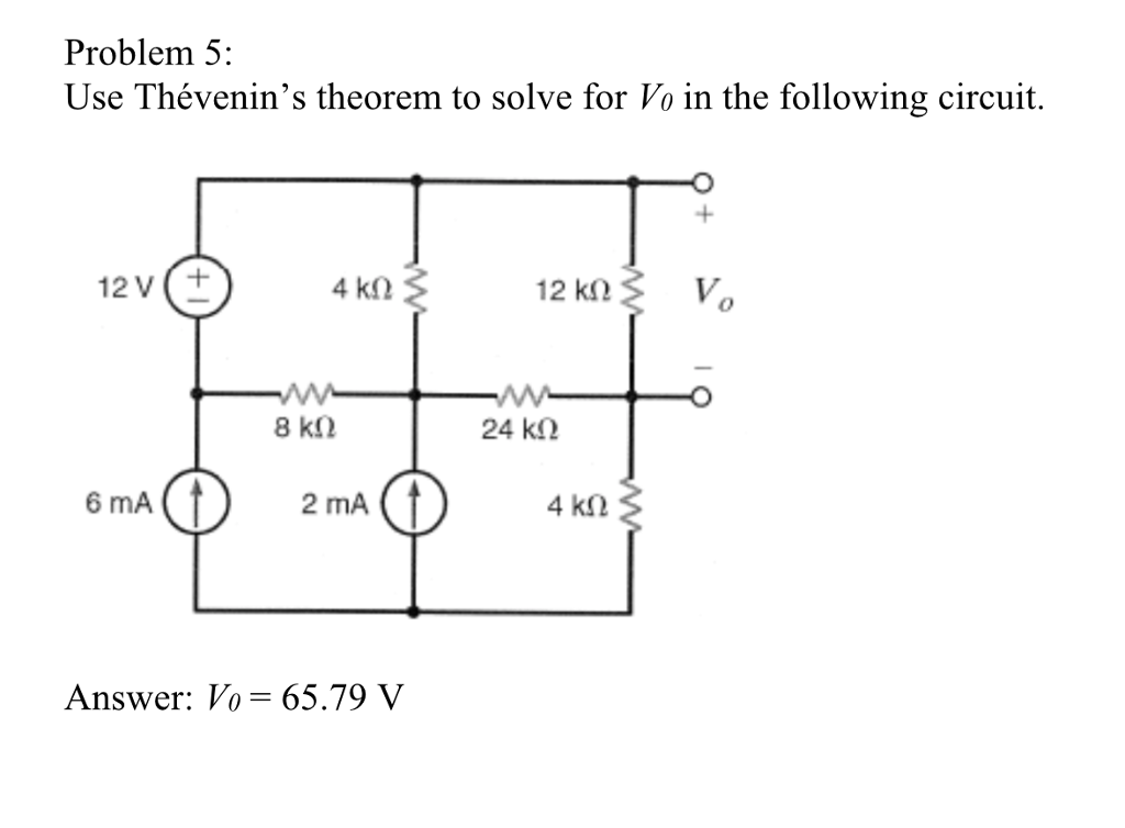 Solved Use Thevenin's theorem to solve for V_0 in the | Chegg.com