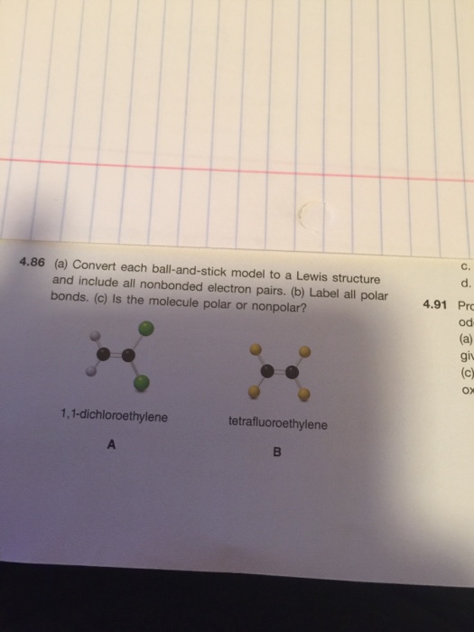 Solved Convert each ball-and-stick model to a Lewis | Chegg.com