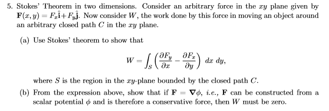 Solved 5. Stokes' Theorem in two dimensions. Consider an | Chegg.com