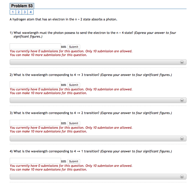 Solved Problem 53 1 2 3 4 A Hydrogen Atom That Has An