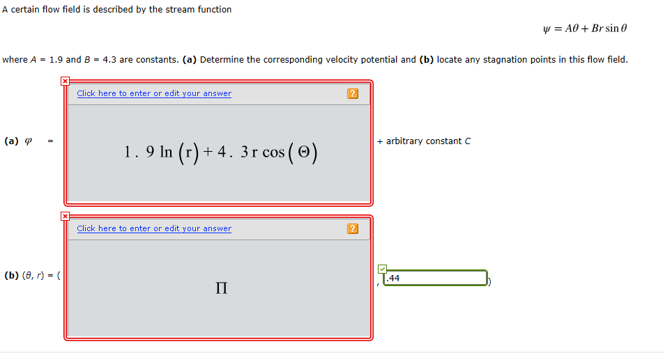 Solved A certain flow field is described by the stream | Chegg.com