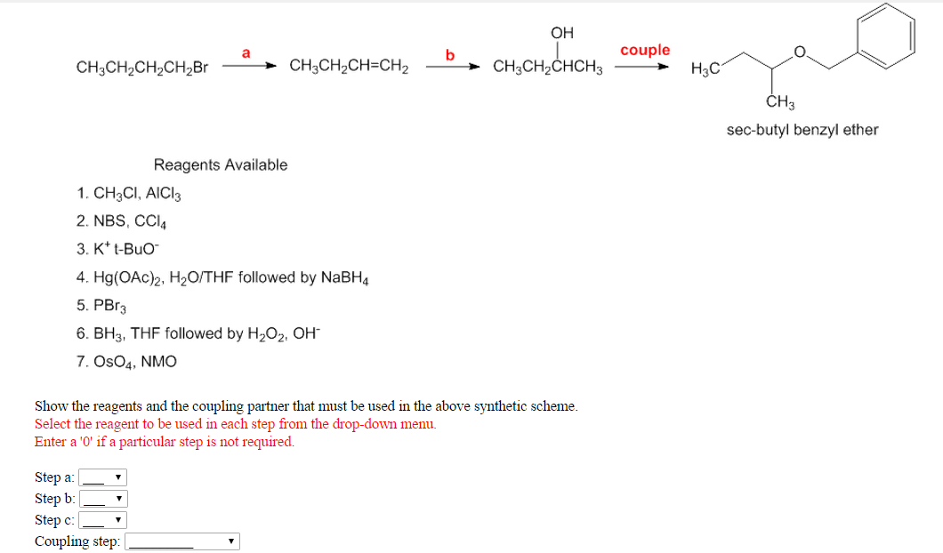 Solved Show the reagents and the coupling partner that must | Chegg.com