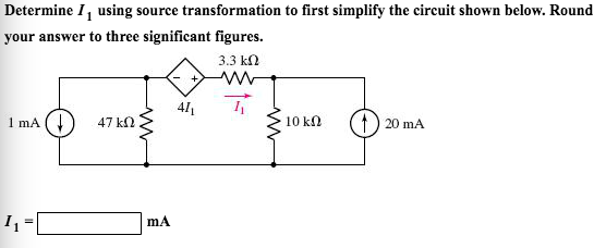 Solved Determine I1 using source transformation to first | Chegg.com