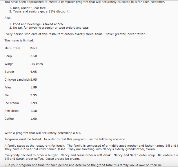 Solved You have been approached to create a computer program | Chegg.com