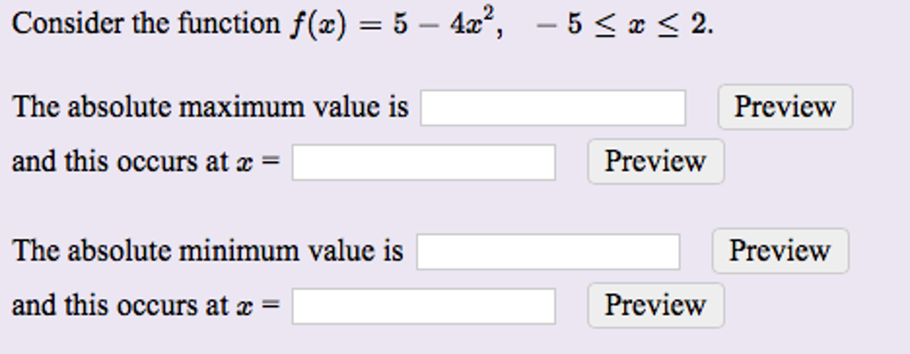 Solved Consider The Function F x 5 4x 2 5