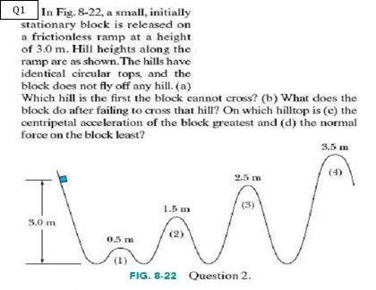 Solved In Fig. 8-22, a small, initially stationary block is | Chegg.com