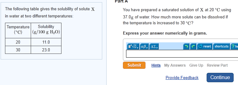 Solved The following table gives the solubility of solute X | Chegg.com