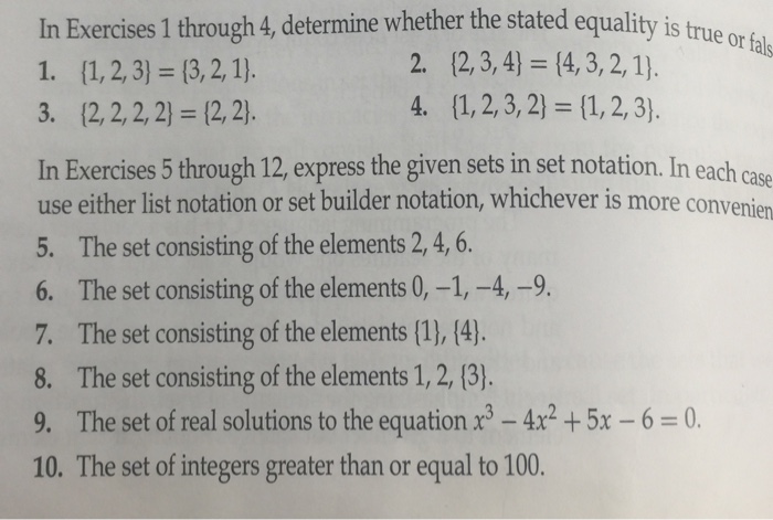 Solved 11. The set of integers less than -10. 12. The set of | Chegg.com