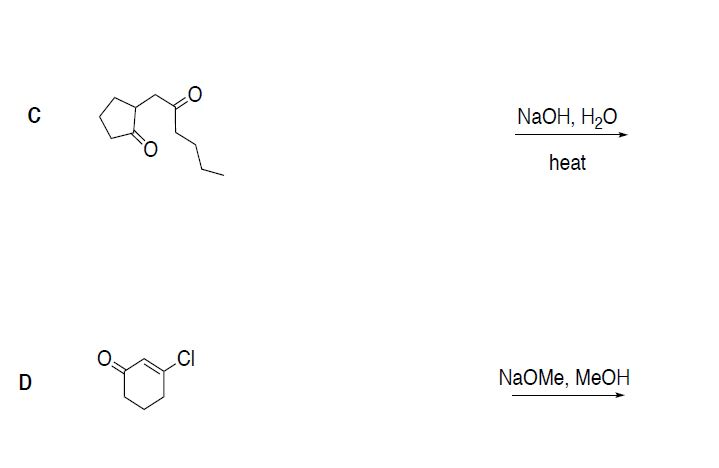 Solved NaOH, H20 heat Cl NaOMe, MeOH | Chegg.com