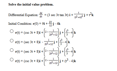 Solved Solve the initial value problem. Differential | Chegg.com