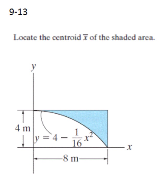 Solved 9-13 Locate the centroid of the shaded area. 4 m 4 r2 | Chegg.com