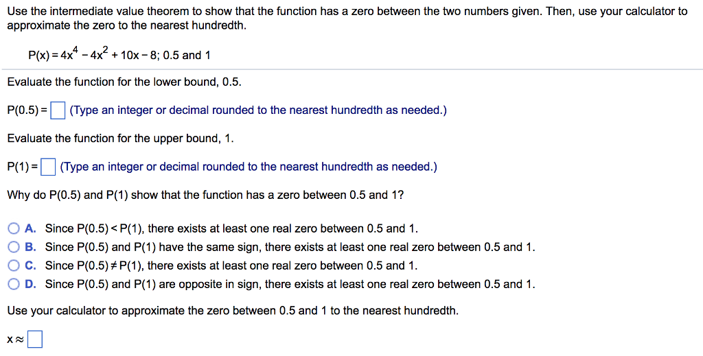 Solved Use the intermediate value theorem to show that the | Chegg.com