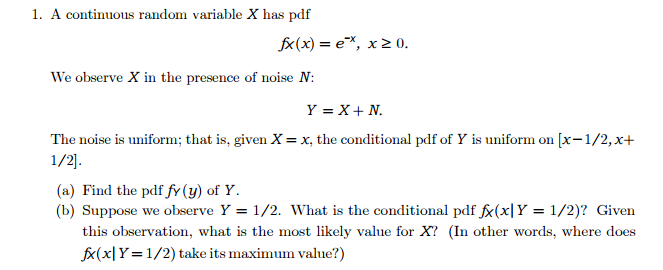 Solved A continuous random variable X has pdf fchi(x) = | Chegg.com