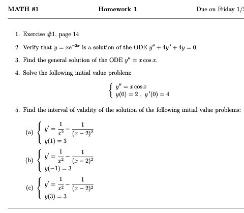 Solved Verify that y = xe^-2x is a solution of the ODE y" + | Chegg.com