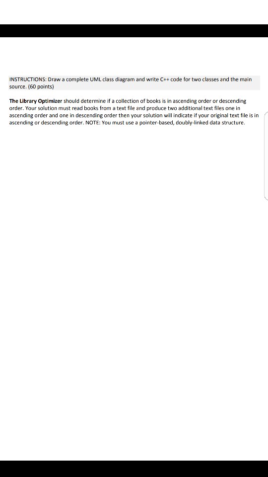 INSTRUCTIONS: Draw a complete UML class diagram and | Chegg.com