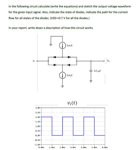 Solved In the following circuit calculate (write the | Chegg.com