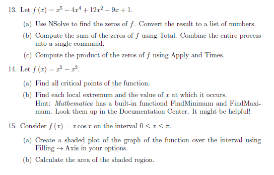 Solved 13. Let f (x) = 2x^2 - 4x^4 +12z-2 ? 9x + 1. (a) | Chegg.com