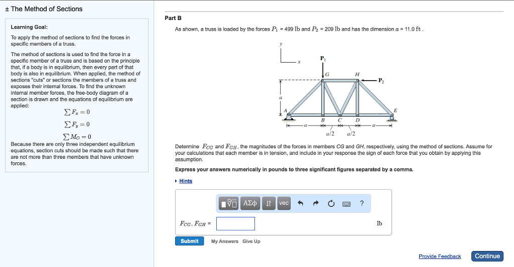 Solved ± The Method of Sections Part B Learning Goal As | Chegg.com