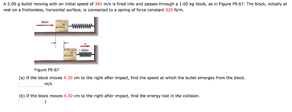 Solved A 5.00 g bullet moving with an initial speed of 360 | Chegg.com