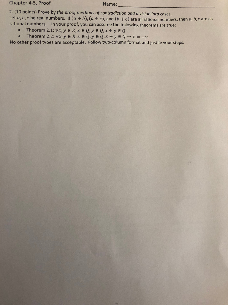 Solved Chapter 4-5, Proof 2. (10 points) Prove by the proof | Chegg.com