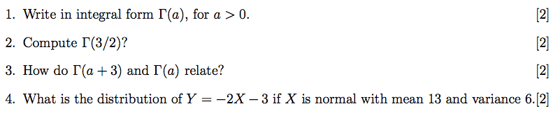 Solved Write in integral form (a), for a > 0. Compute | Chegg.com