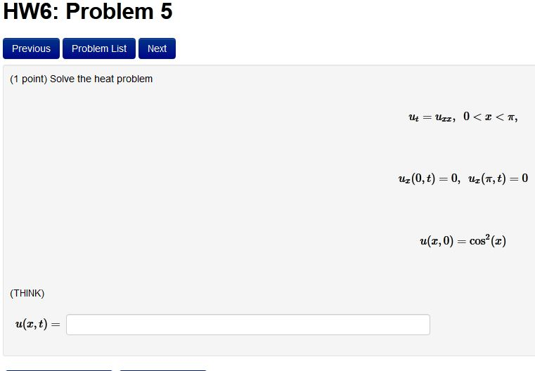 Solved HW6: Problem 5 PreviouS Problem List Next (1 point) | Chegg.com