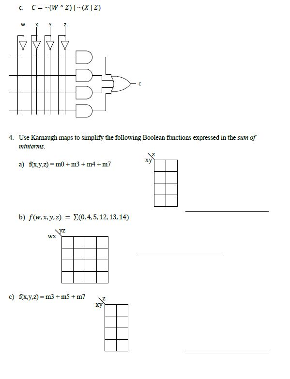 Solved 4. Use Karnaugh maps to simplify the following | Chegg.com