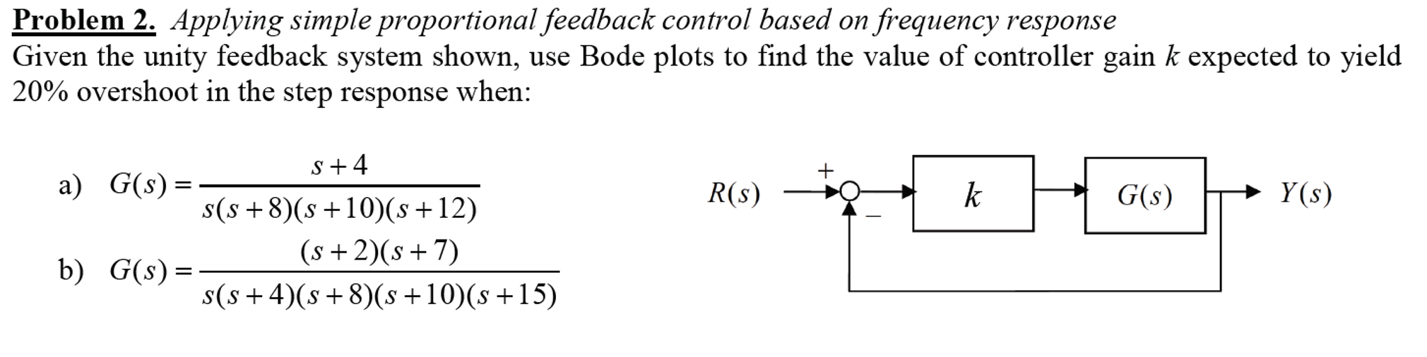 Solved Applying simple proportional feedback control based | Chegg.com