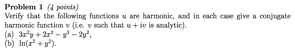 Solved Verify that the following functions u are harmonic, | Chegg.com