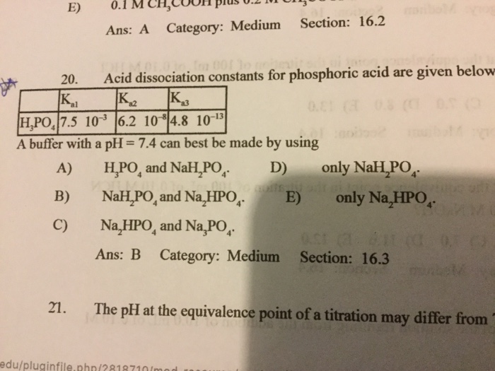 Solved Acid dissociation constants for phosphoric acid are | Chegg.com