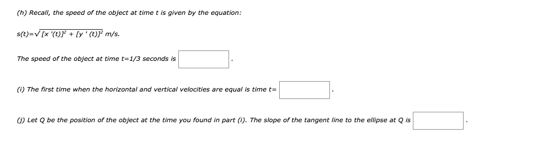 Solved Consider an object moving in the plane whose location | Chegg.com