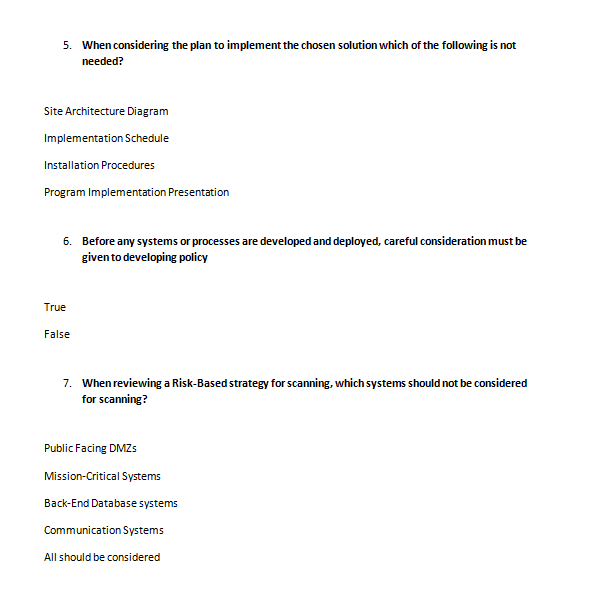 Solved When considering the plan to implement the chosen | Chegg.com