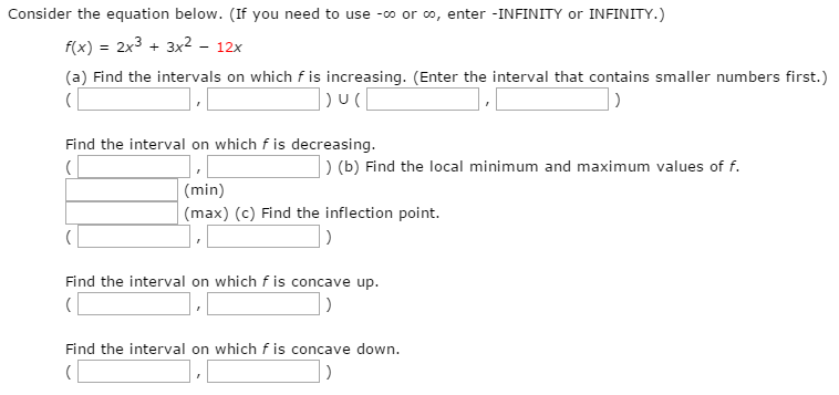 Solved Consider the equation below. (If you need to use - | Chegg.com
