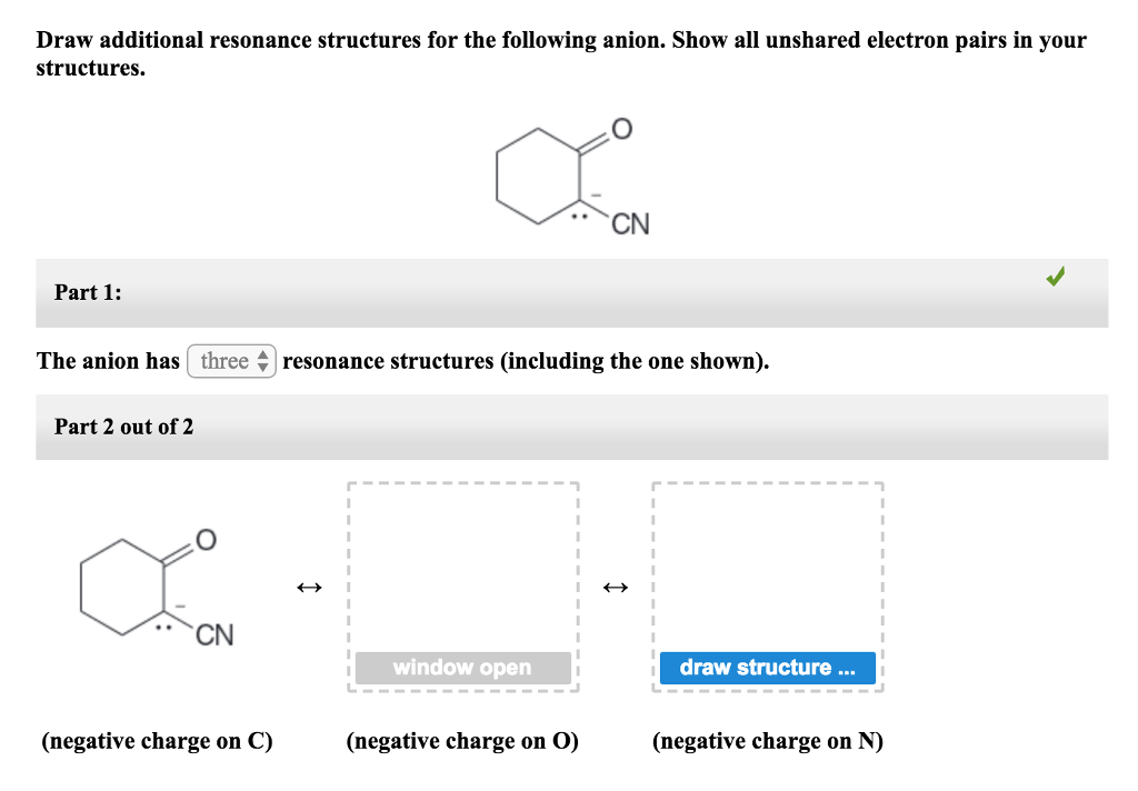 Solved Draw additional resonance structures for the | Chegg.com