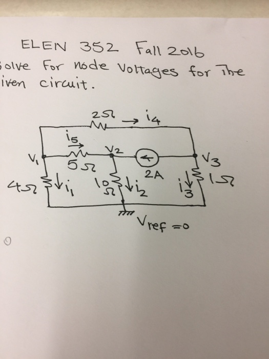 Solved Solve For node Voltages for the given circuit. | Chegg.com Solved Solve For node Voltages for the given circuit. | Chegg.com
