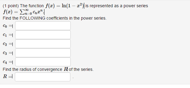 Solved The function f(x) = ln(1 - x^2)| is represented as a | Chegg.com