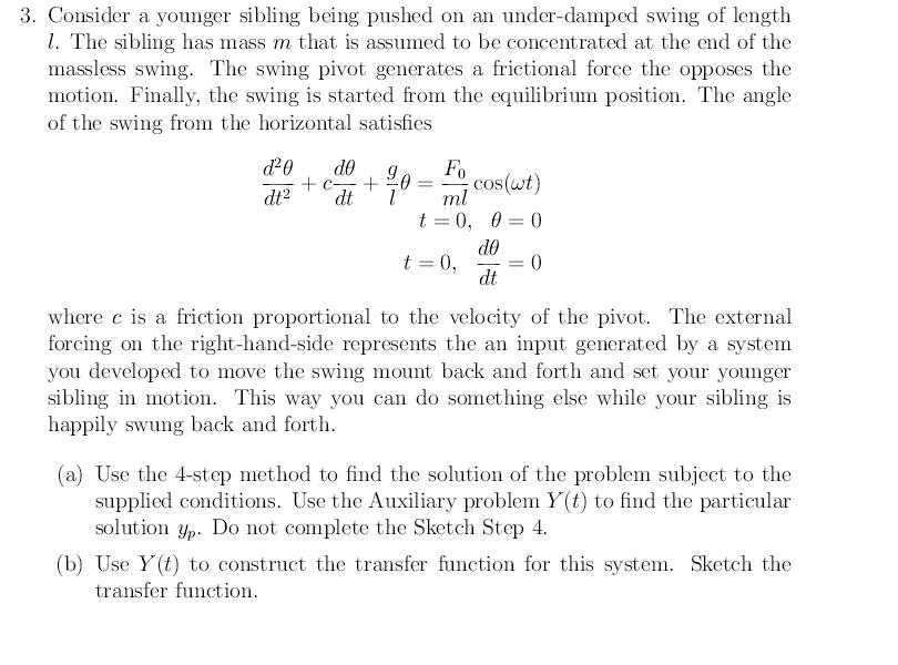 Solved 3. Consider a younger sibling being pushed on an | Chegg.com
