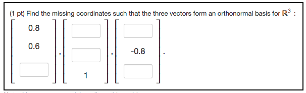 Solved (1 pt) Find the missing coordinates such that the | Chegg.com Solved (1 pt) Find the missing coordinates such that the | Chegg.com