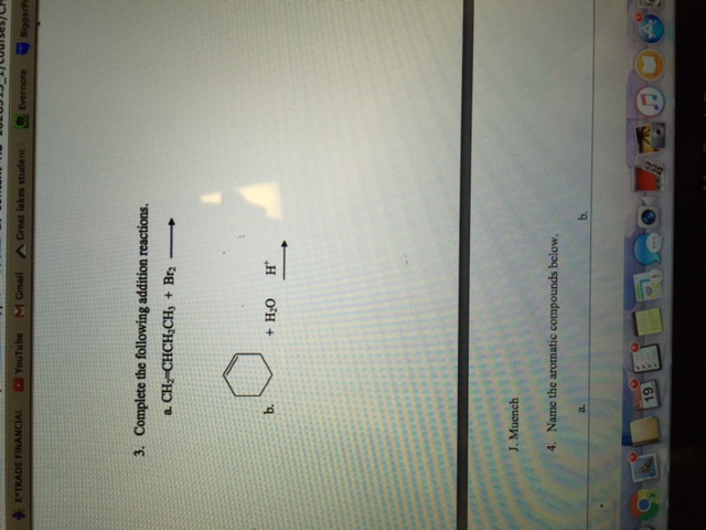 Solved - Name the following alkenes (no cis / trans) | Chegg.com