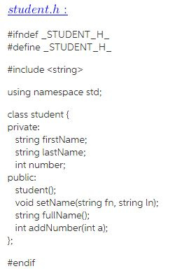 Solved student.cpp: #include "student,h" student::student | Chegg.com