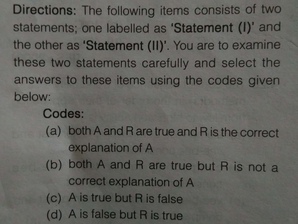 Solved Directions: The following items consists of two | Chegg.com