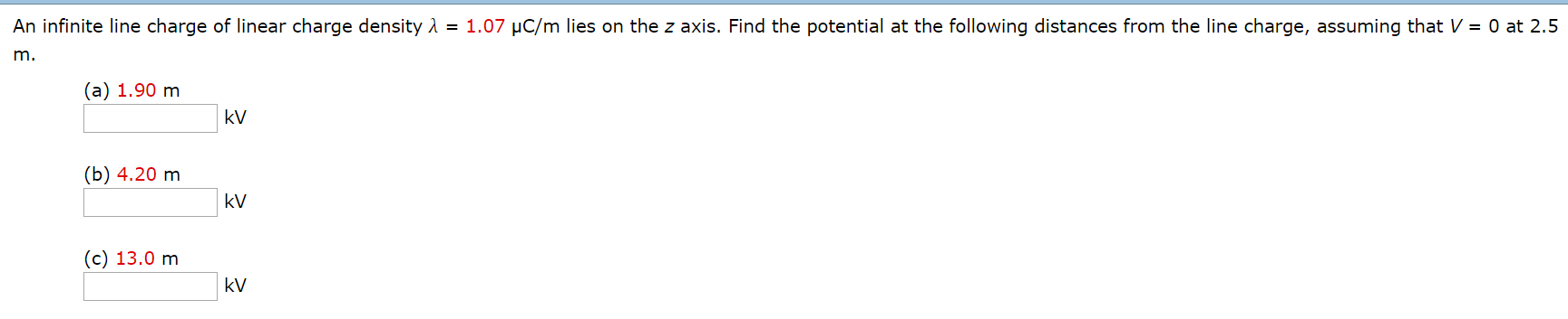 Solved An infinite line charge of linear charge density | Chegg.com