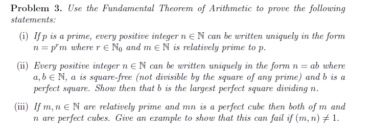 Solved Use the Fundamental Theorem of Arithmetic to prove | Chegg.com