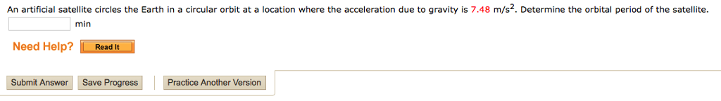 Solved An Artificial Satellite Circles The Earth In A