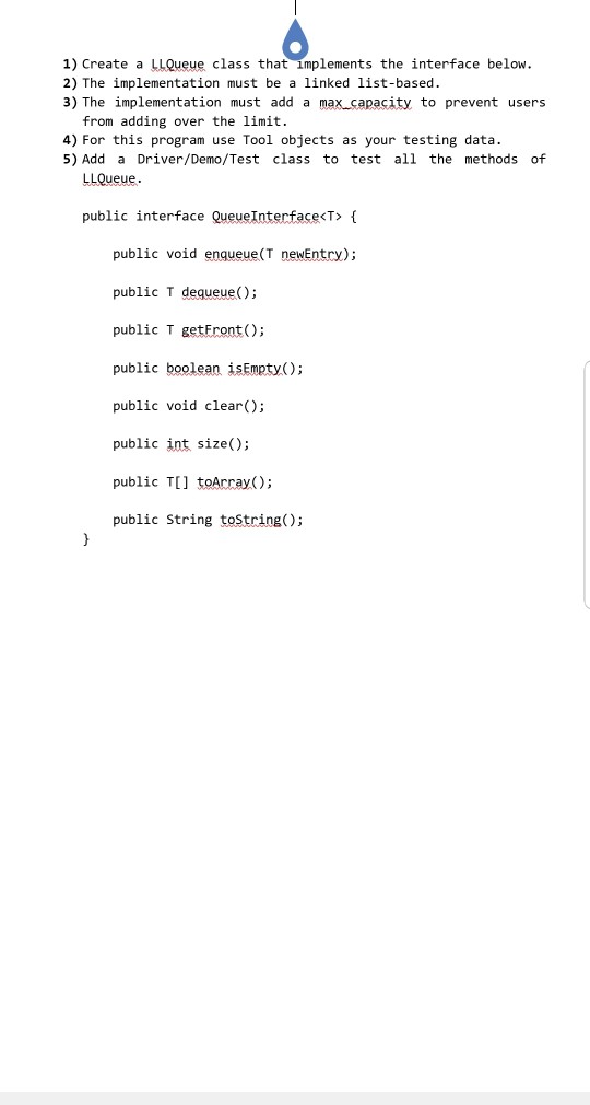 Solved 1) Create a LLQueue class that implements the | Chegg.com