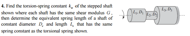 Solved Find the torsion-spring constant k of the stepped | Chegg.com